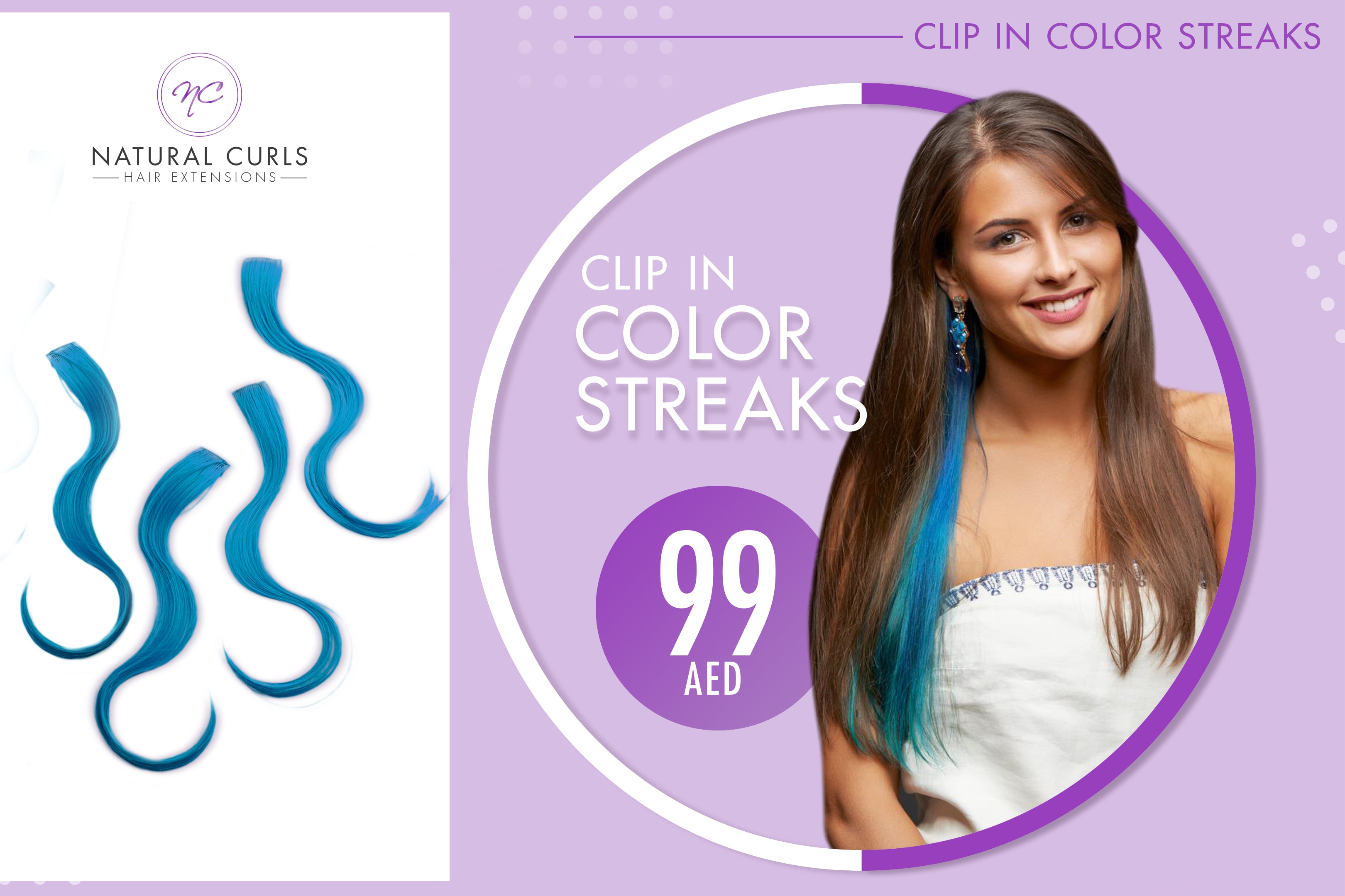 Clip In Coloured Hair Streaks (100 % Human Hair Extensions) 2021 ...